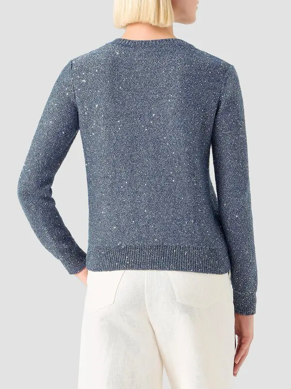 Akris Sequined Linen-blend Crewneck Sweater