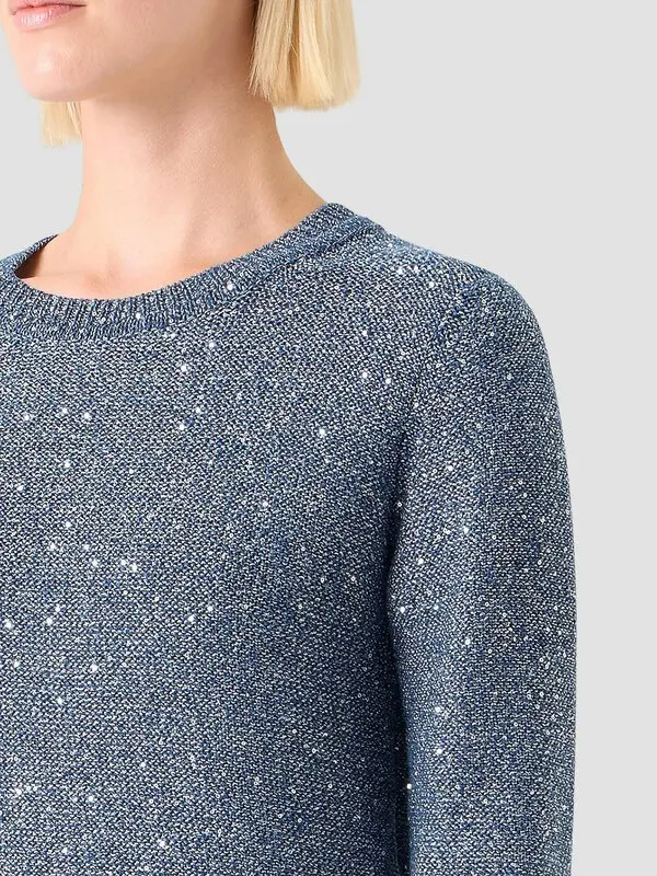 Akris Sequined Linen-blend Crewneck Sweater