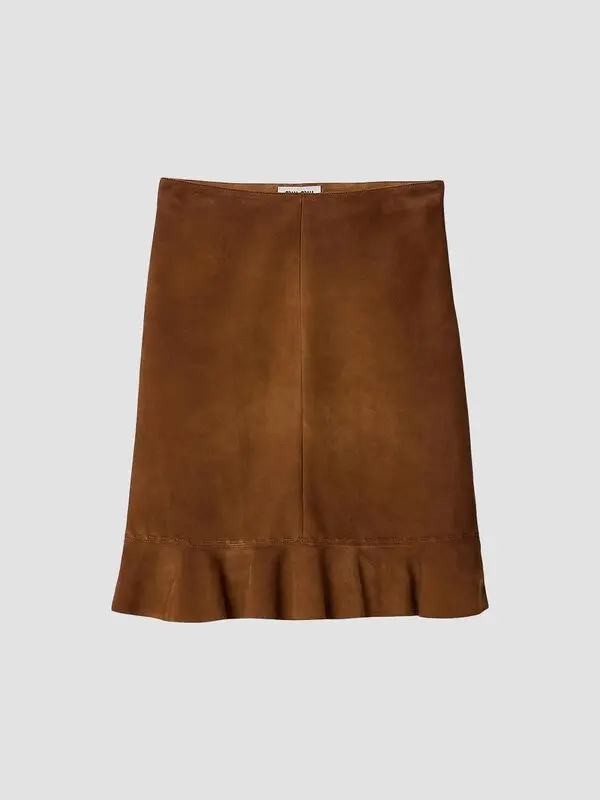 Miu Miu Waxed Suede Skirt