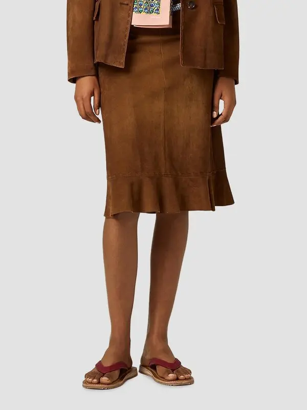 Miu Miu Waxed Suede Skirt