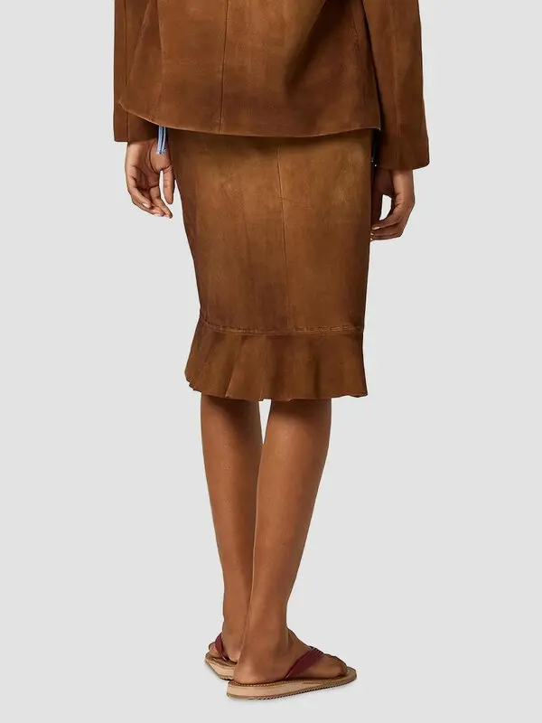 Miu Miu Waxed Suede Skirt