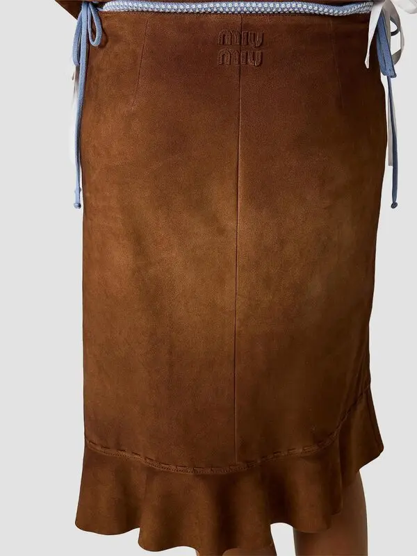 Miu Miu Waxed Suede Skirt