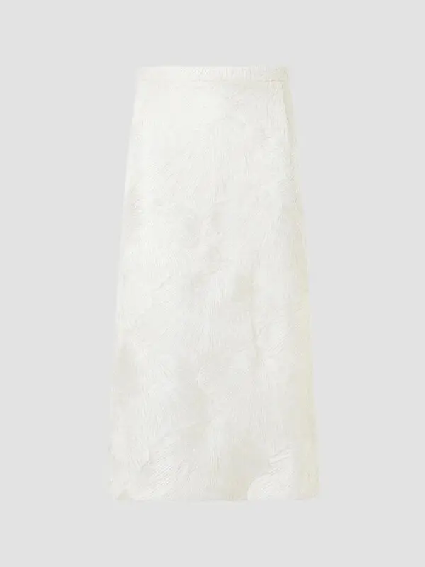 Akris Lacquered Fan Lace A-line Skirt