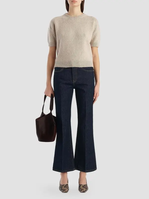 Khaite Clara Cotton Bootcut Jeans - Benson