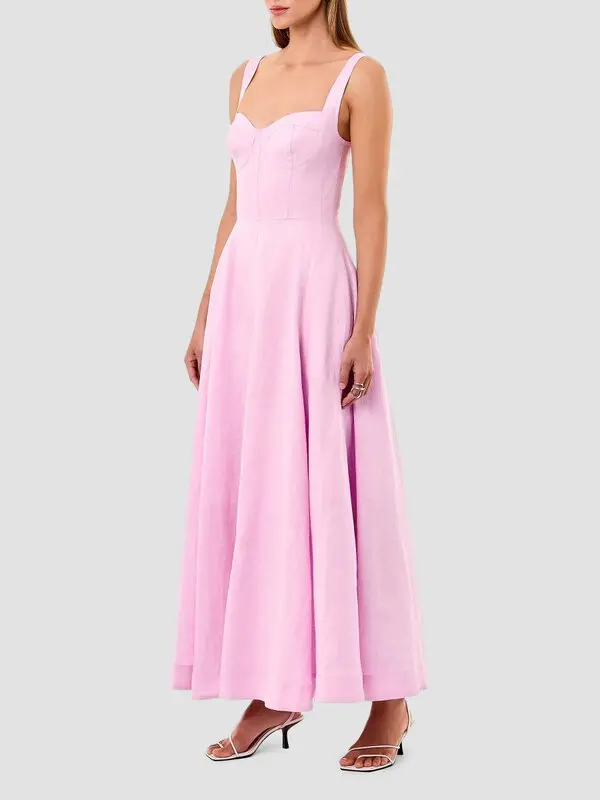 NICHOLAS THE LABEL Anya Panelled Linen A-line Maxi Dress