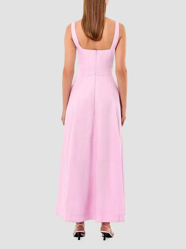 NICHOLAS THE LABEL Anya Panelled Linen A-line Maxi Dress
