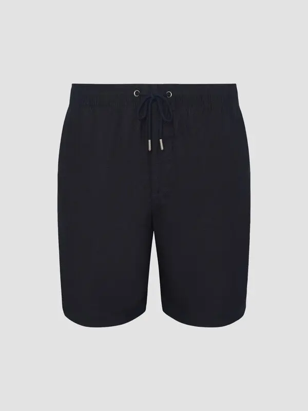 Onia Stretch Linen-blend Drawstring Shorts - Midnight