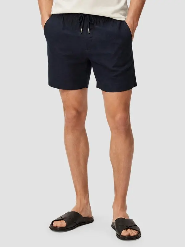 Onia Stretch Linen-blend Drawstring Shorts - Midnight