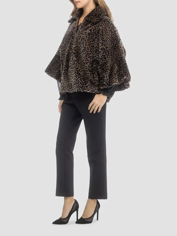 Gorski Select Shearling Lamb Zip Coat With Cropped Sleeves