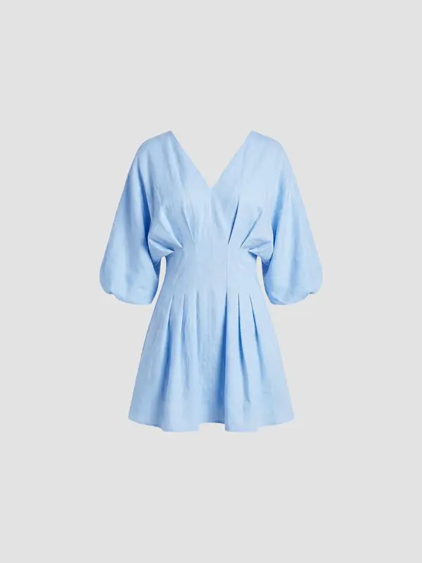 NICHOLAS THE LABEL Nicoline Linen Pleated Minidress