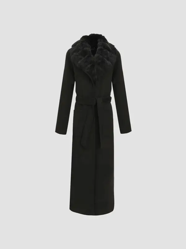 Gorski Cashmere And Wool Coat With Detachable Collar - Black