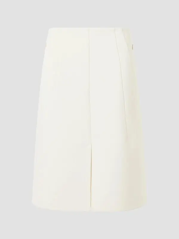 Akris Double-face Cotton A-line Skirt - Ecru