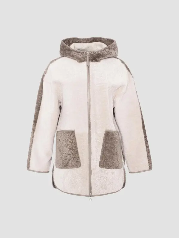 Gorski Textured Shearling Lamb Parka - Beige