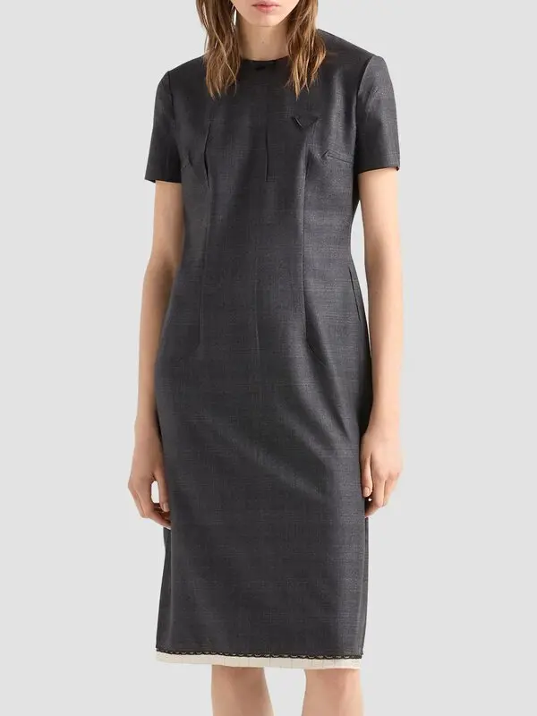 Prada Checked Wool Dress