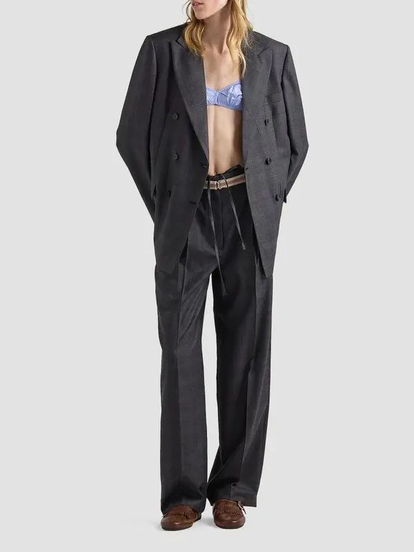 Prada Checked Wool Pants
