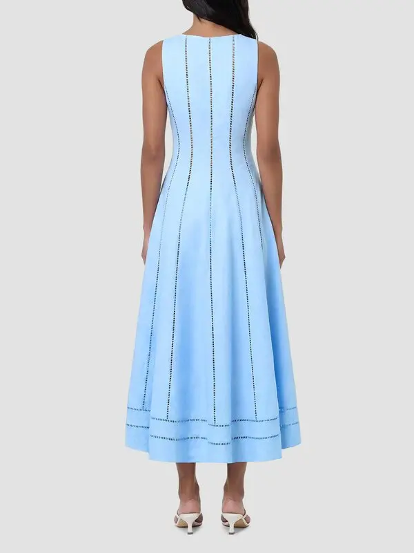 NICHOLAS THE LABEL Lark Linen Lattice-trim Midi-dress