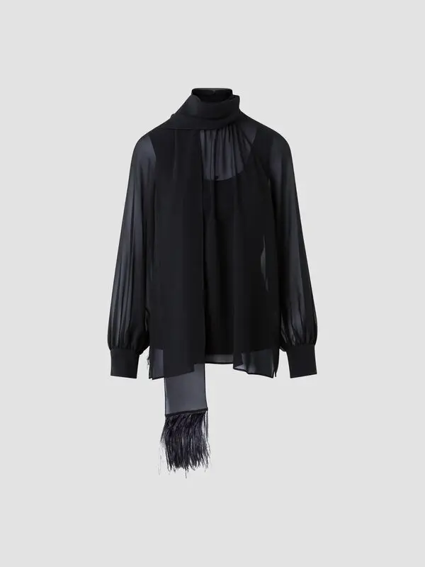 Akris Scarf Silk Georgette Blouse