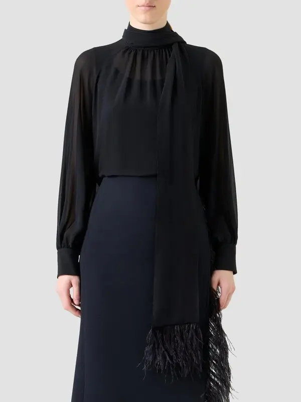 Akris Scarf Silk Georgette Blouse