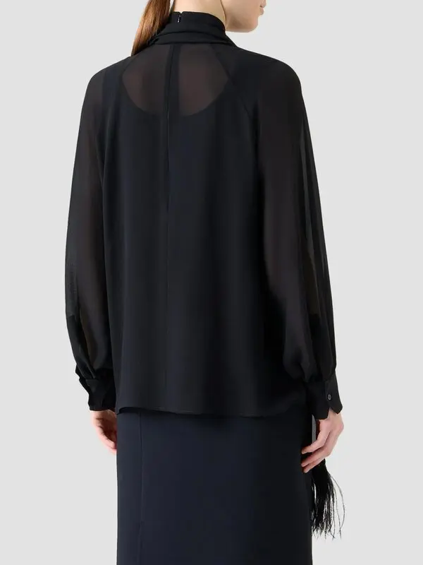 Akris Scarf Silk Georgette Blouse