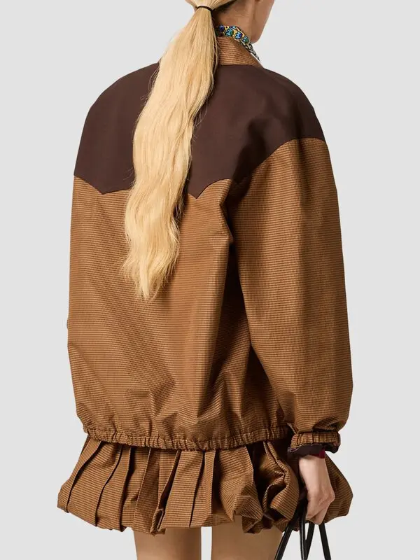 Miu Miu Gingham Check Blouson Jacket
