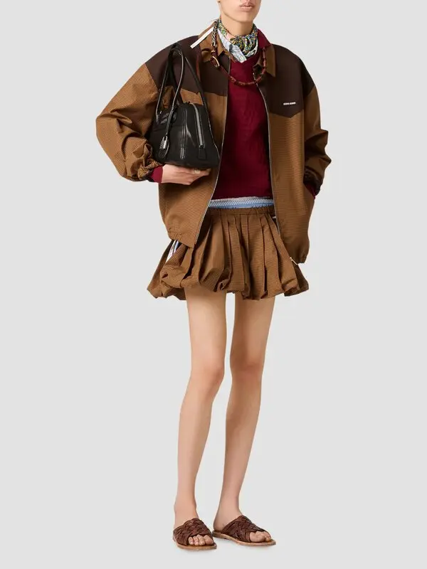 Miu Miu Gingham Check Blouson Jacket