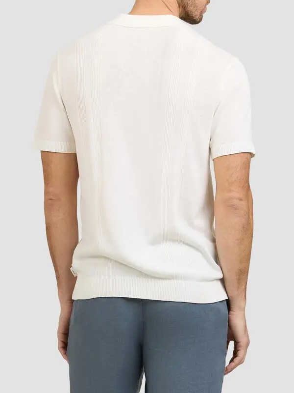 Onia Rib-knit Polo Shirt - Ivory
