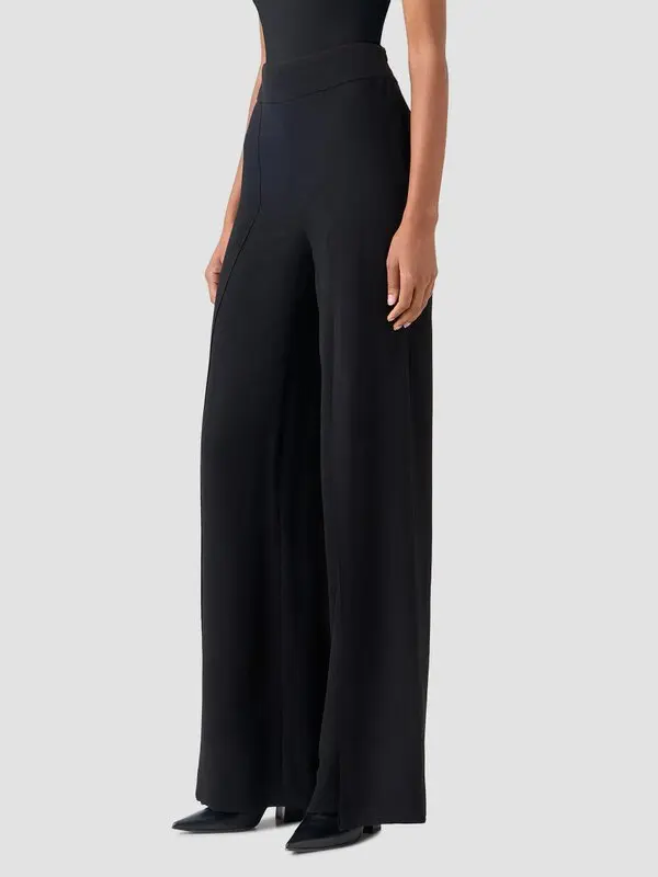 Akris Fellia Silk Gerogette Wide-leg Pants - Black