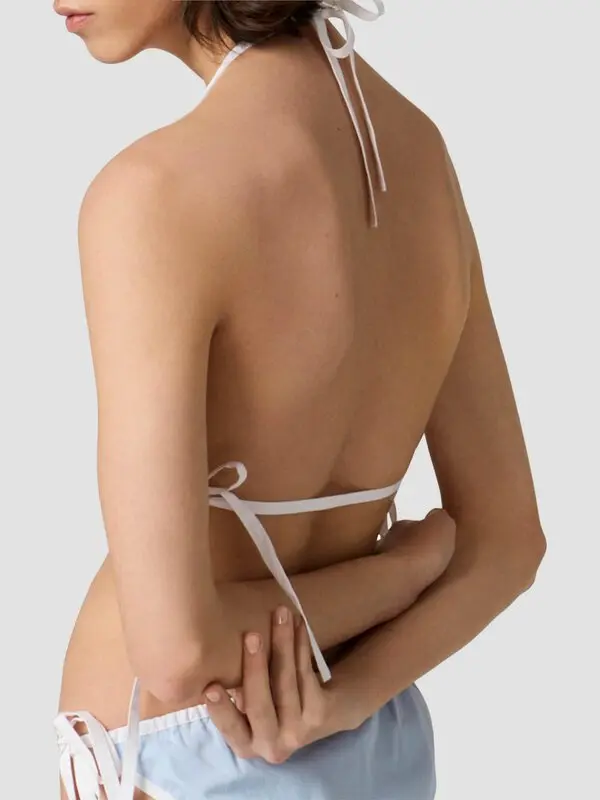 Miu Miu Poplin Bikini Top