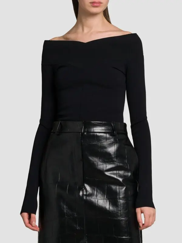 Stella McCartney Compact Knit Off-the-shoulder Top