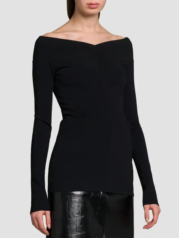 Stella McCartney Compact Knit Off-the-shoulder Top