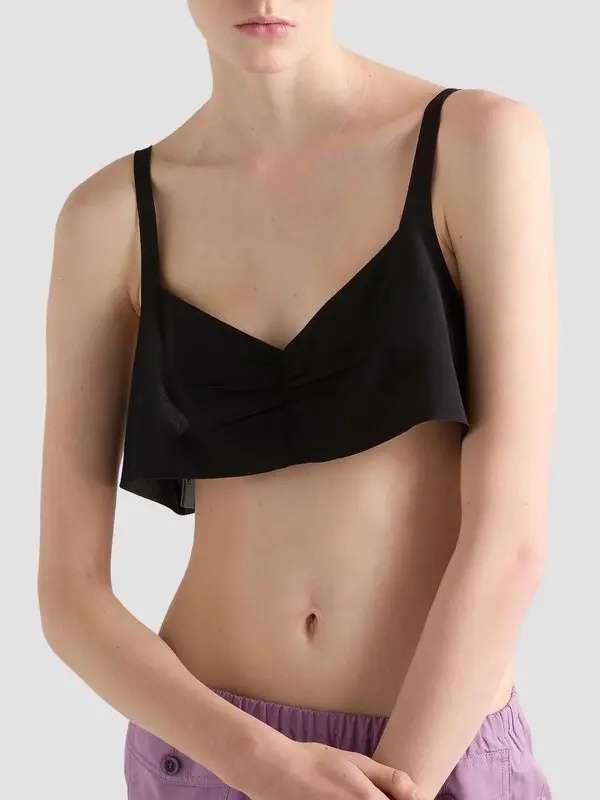 Prada Crepe De Chine Top - Black