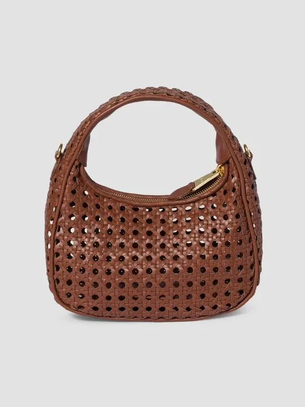 Miu Miu Wander Woven Leather Top Handle Bag - Brown
