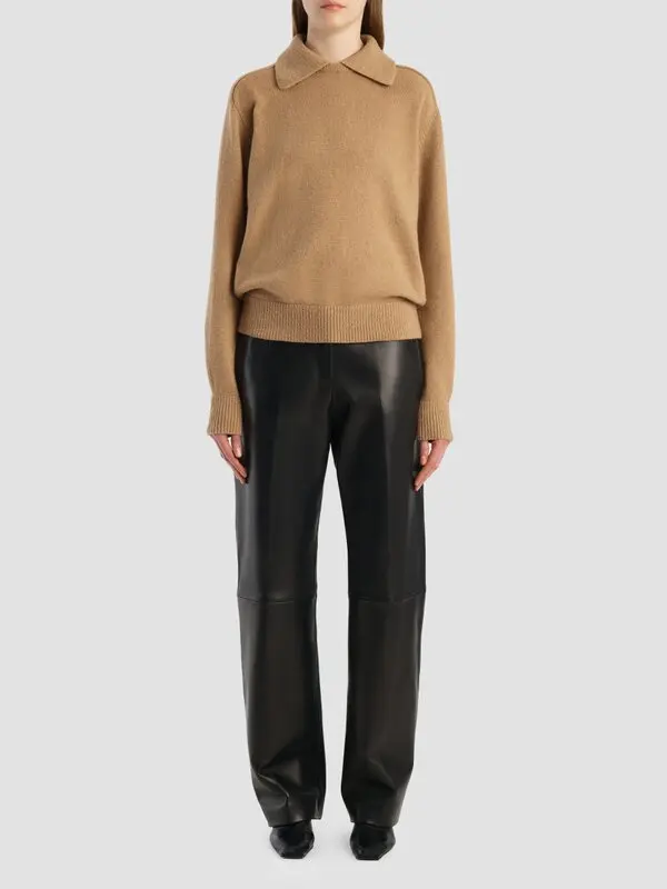 Khaite Jackson Wool-cashmere Spread-collar Sweater