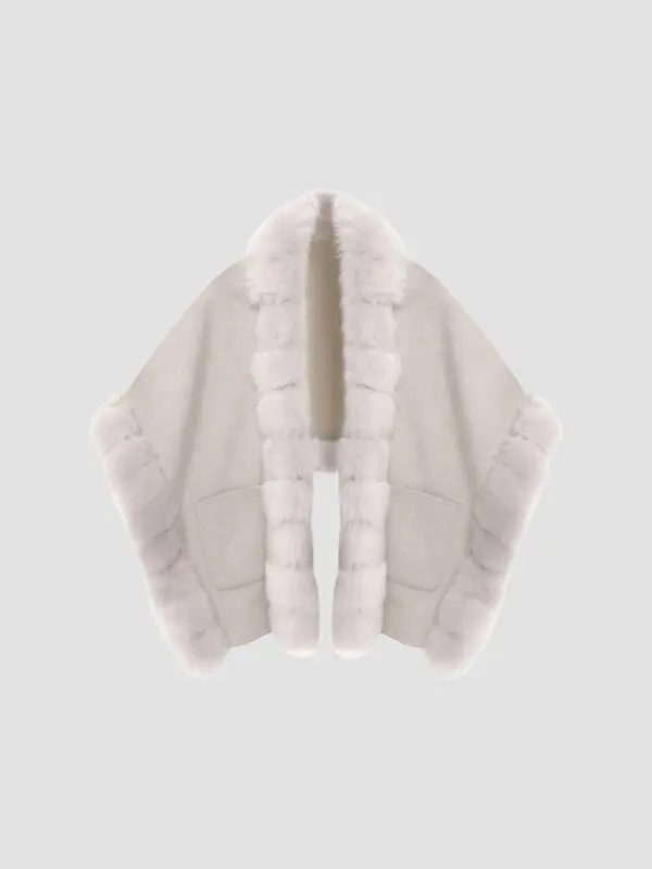 Gorski Reversible Cashmere And Wool Shawl - Beige