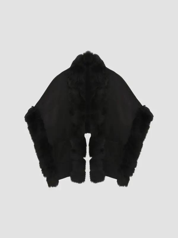 Gorski Reversible Cashmere And Wool Shawl - Black