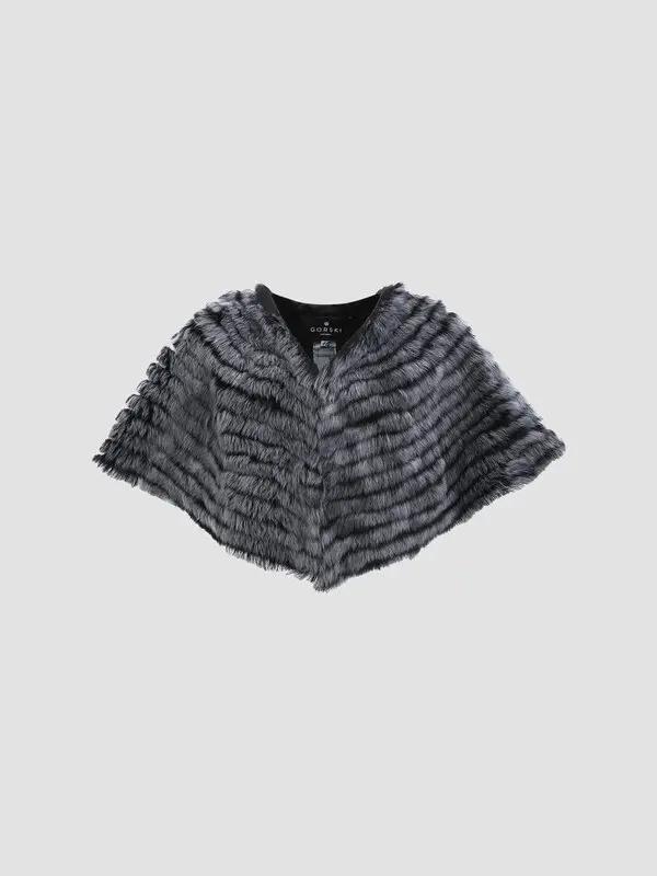 Gorski Toscana Shearling Lamb Layered Capelet - Black