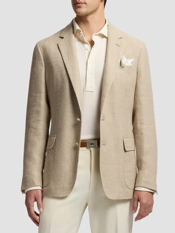 Ralph Lauren Purple Label Herringbone Linen-blend Sport Coat
