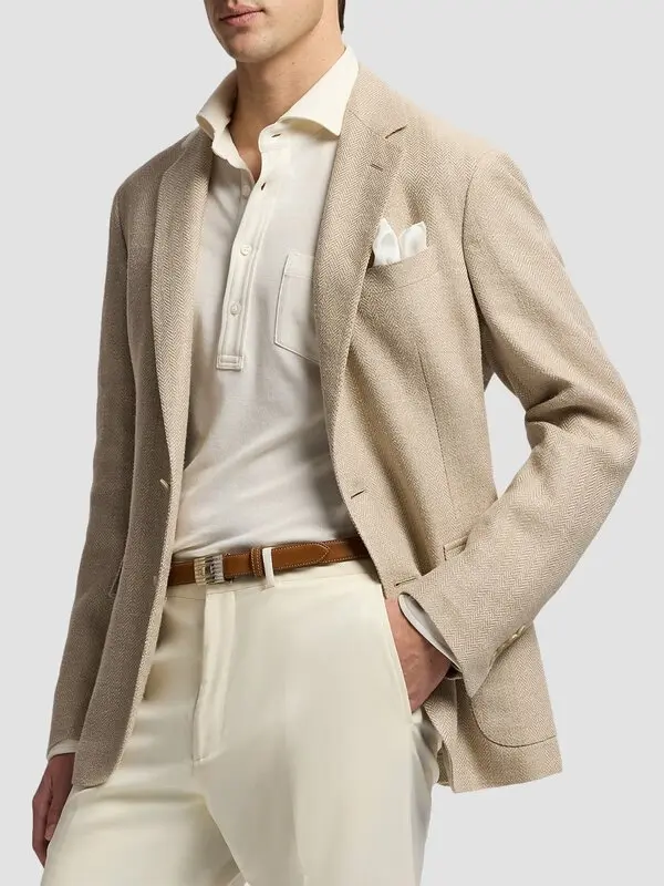 Ralph Lauren Purple Label Herringbone Linen-blend Sport Coat