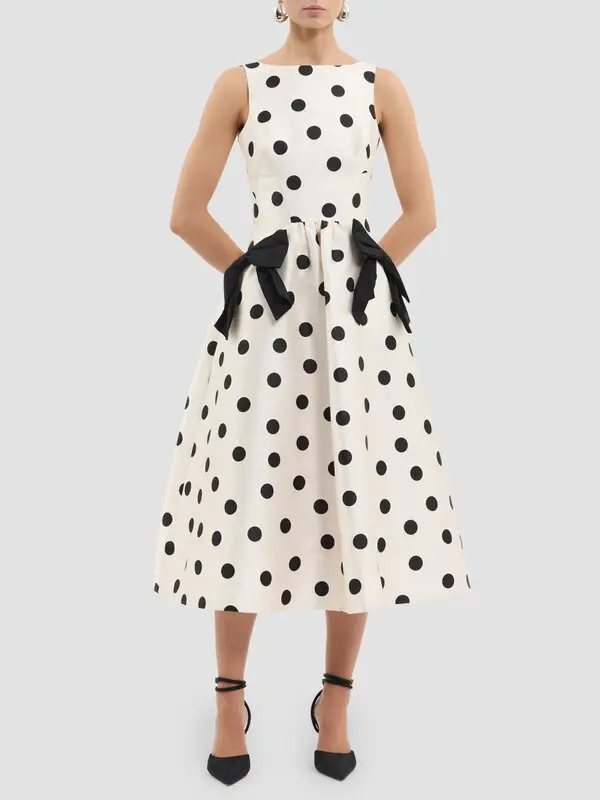 Rebecca Vallance Bacio Polka Dot Midi Dress
