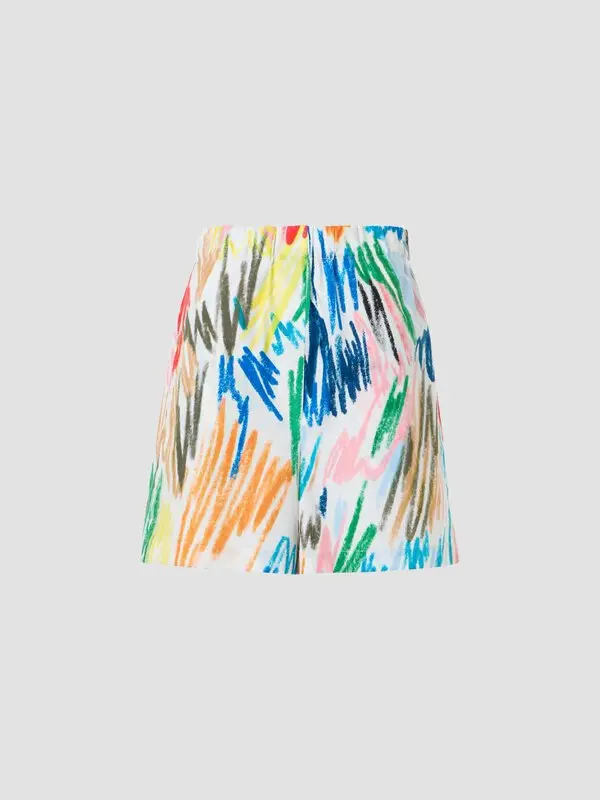 Akris Frey Abstract Poplin Elasticized Shorts