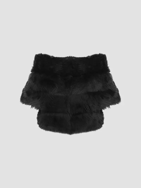 Gorski Merinillo Shearling Lamb Capelet - Black