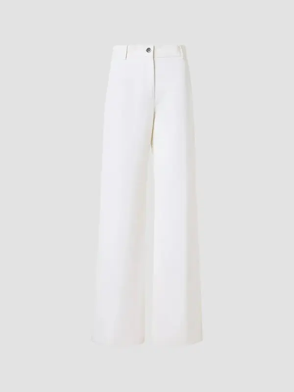 Akris Finnian Stretch Cotton High-rise Wide-leg Pants