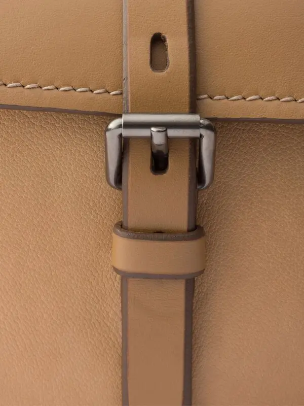 Prada Route Medium Leather Tote Bag - Light Brown
