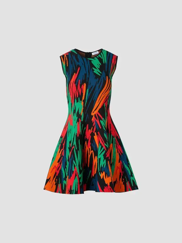 Akris Scribble Jacquard Sleeveless Minidress