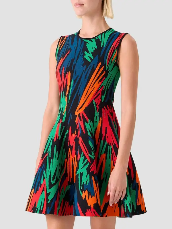 Akris Scribble Jacquard Sleeveless Minidress