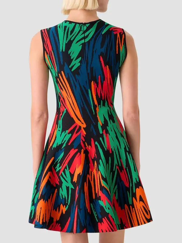 Akris Scribble Jacquard Sleeveless Minidress