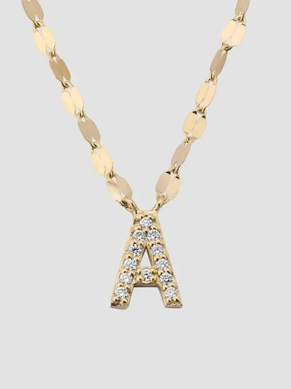 Lana Jewelry 14k Yellow Gold & 0.06 Tcw Diamond Initial Pendant Necklace - Initial A