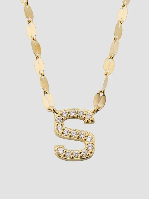 Lana Jewelry 14k Yellow Gold & 0.06 Tcw Diamond Initial Pendant Necklace - Initial S