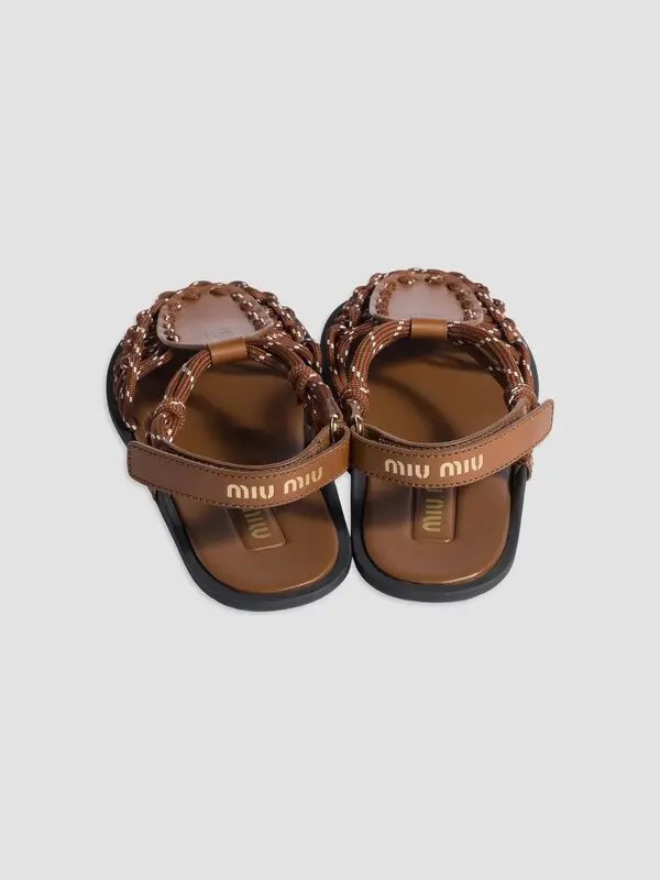 Miu Miu Leather And Cord Sandals