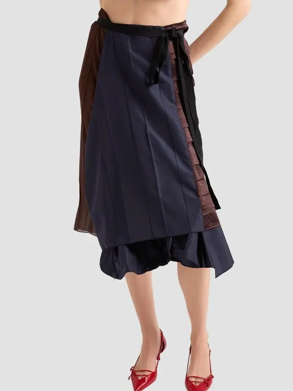 Prada Faille Patchwork Skirt